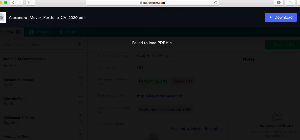 Preview Pdf In Inbox Error Message Failed To Load Pdf